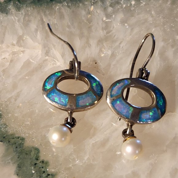 Jewelry | Beautiful Vintage Sterling Opal And Pearl Light Change The ...